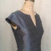 Slate Blue Silk Shantung Cap-sleeve Sheath Dress, Made to Order - Etsy