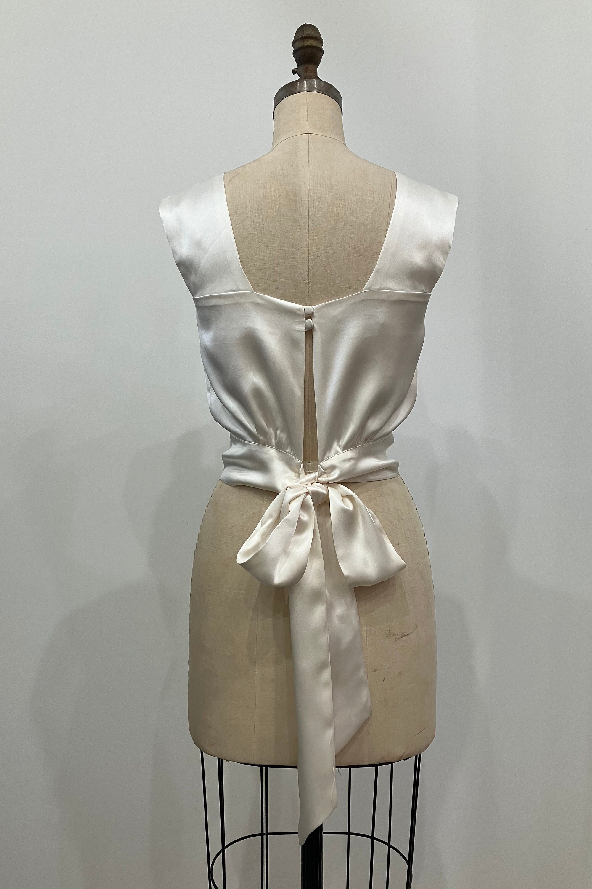 Ivory Silk Wrap and Tie Top, Made-to-order - Etsy