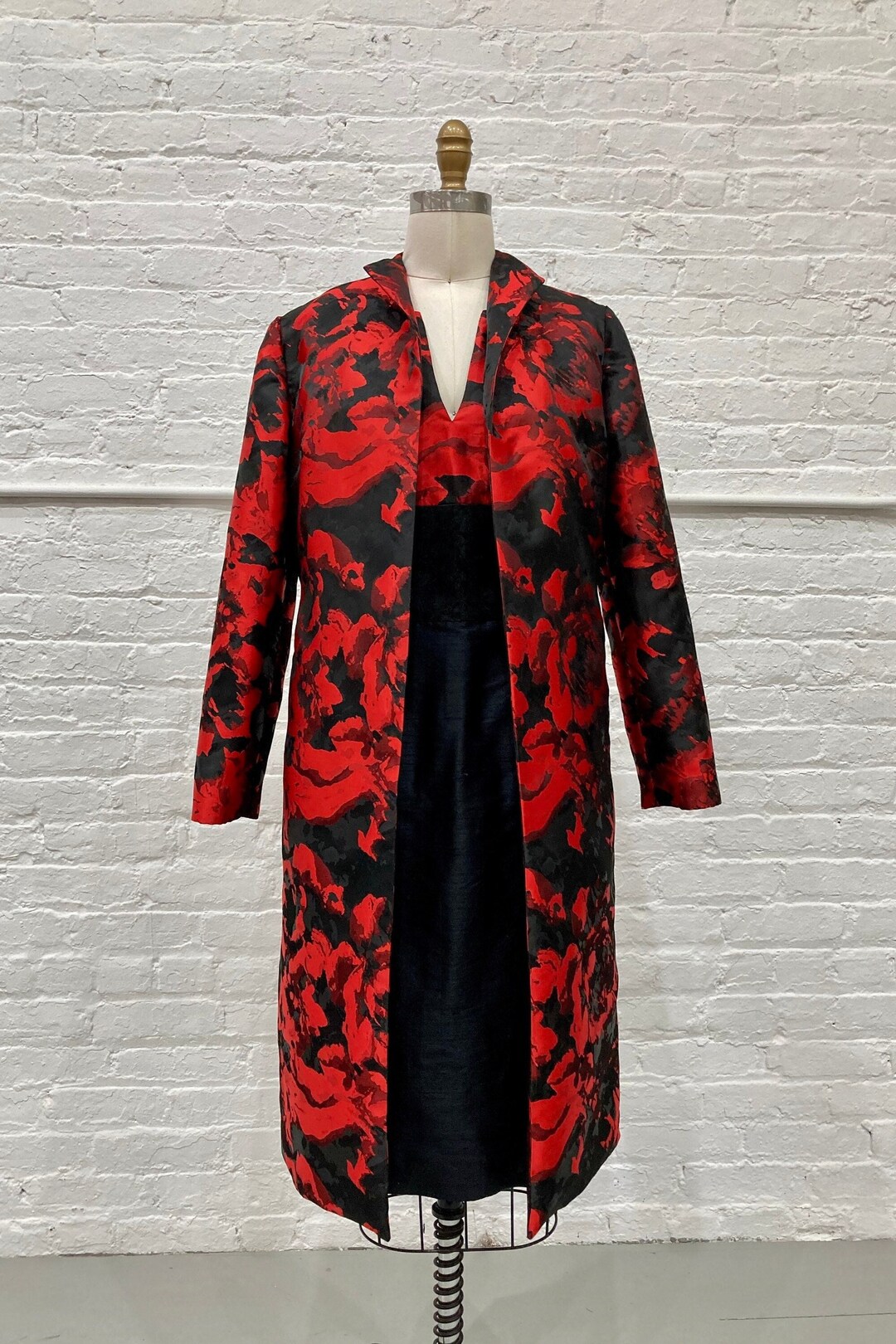 Red and Black Abstract Rose Coat Size Medium - Etsy