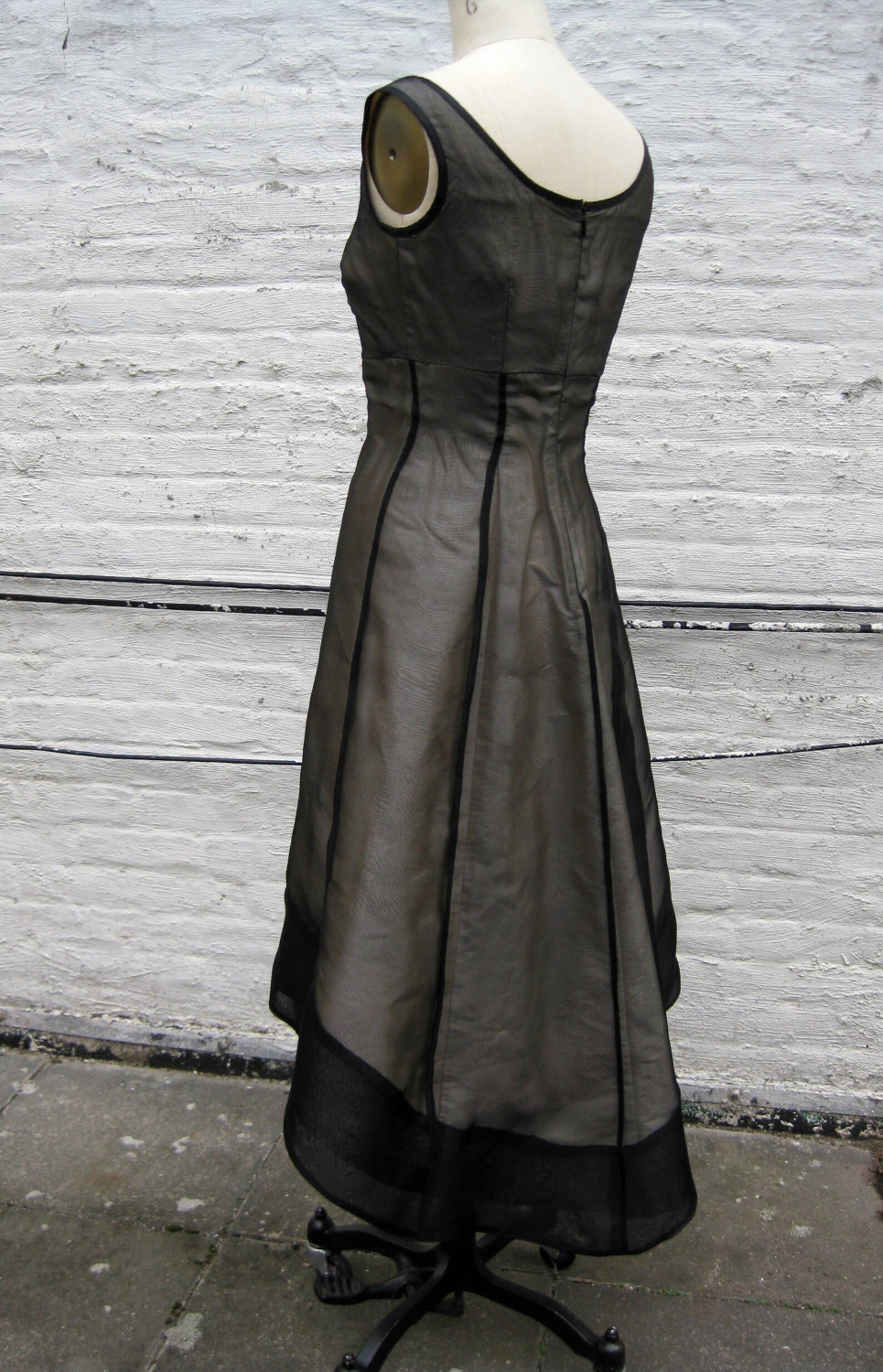 Black Organza Ballet Neckline Dress-Custom Made to Order | Etsy