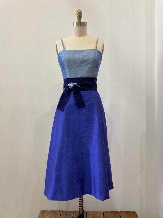 Periwinkle Color Block Tea-length Sundress - Etsy