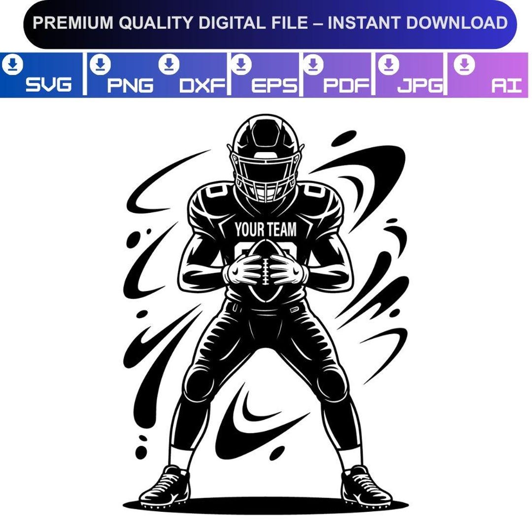 Custom Football Player SVG: Personalized Team Design (digital Download ...