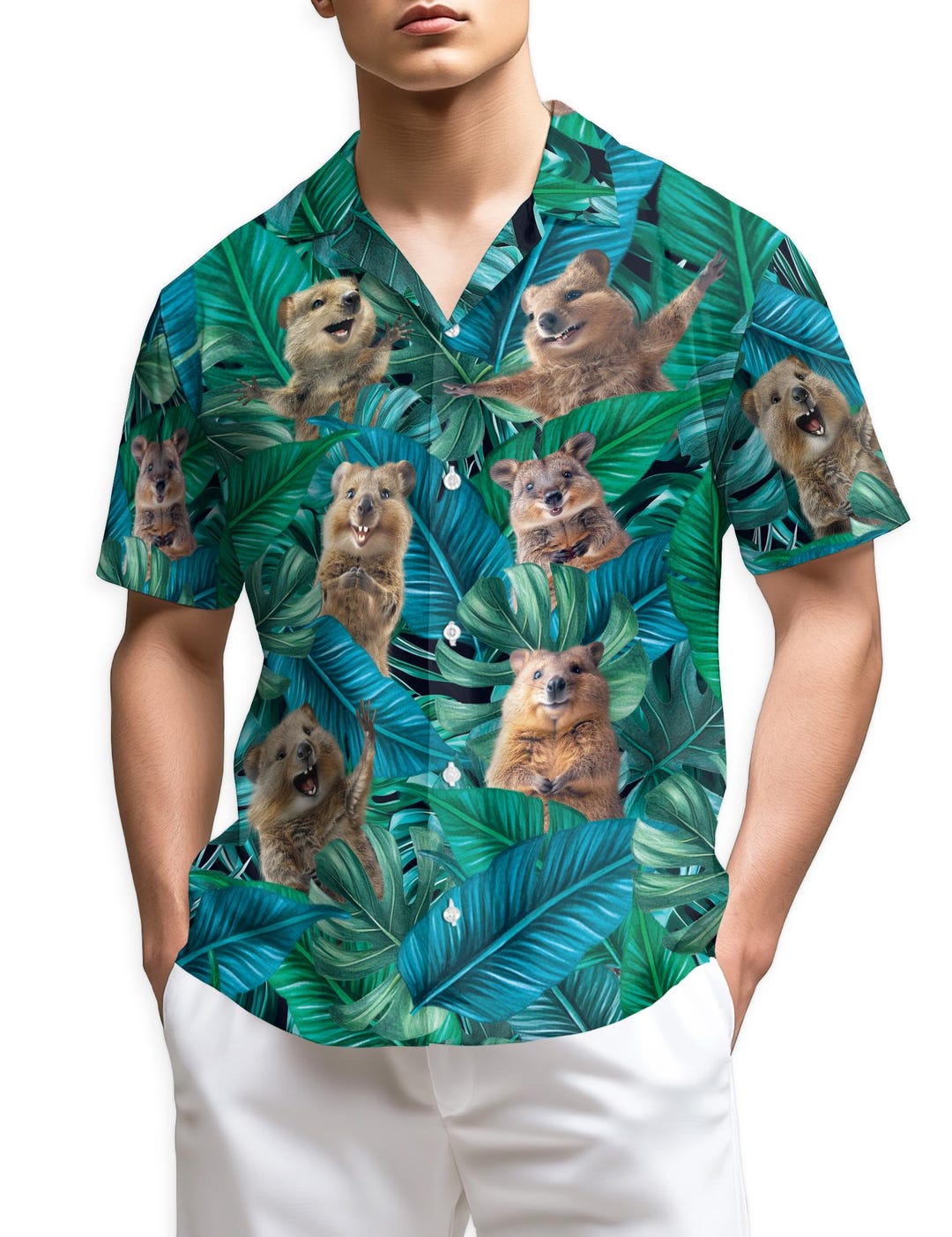 Quokka Hawaiian Shirt, Cute Quokka Aloha Shirt, Funny Australian Animal ...