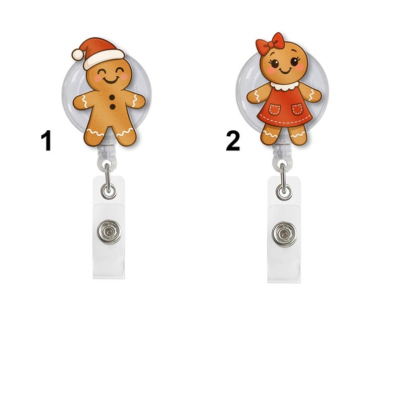 Christmas Gingerbread Retractable Badge Reel: Holiday ID Holder - Etsy