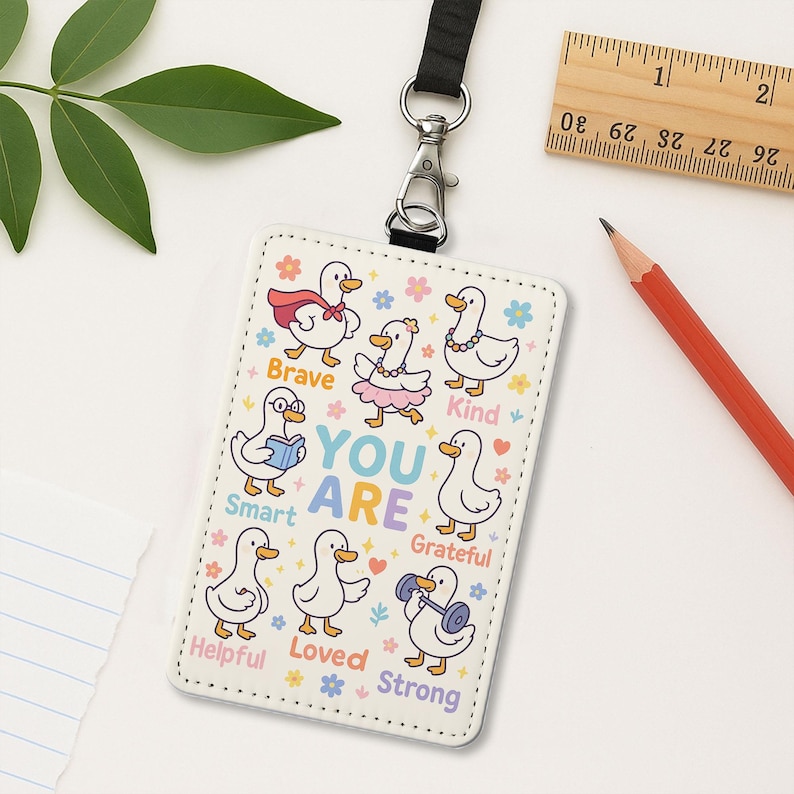 Silly Goose Teacher Lanyard: Positive Affirmation ID Badge Holder - Etsy