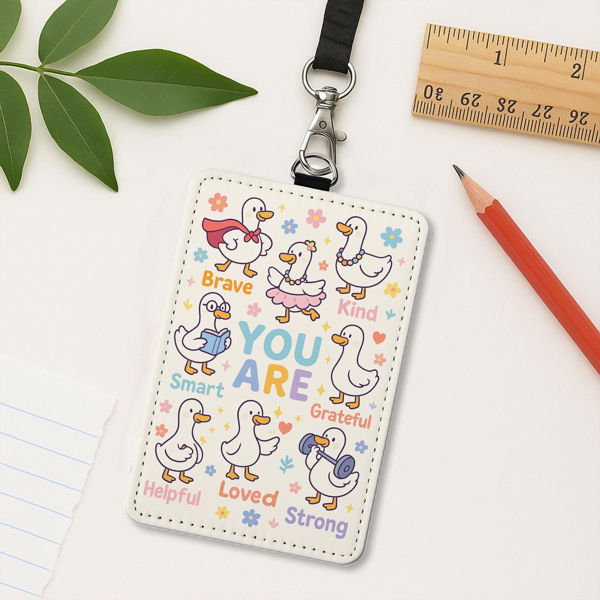 Silly Goose Teacher Lanyard: Positive Affirmation ID Badge Holder - Etsy