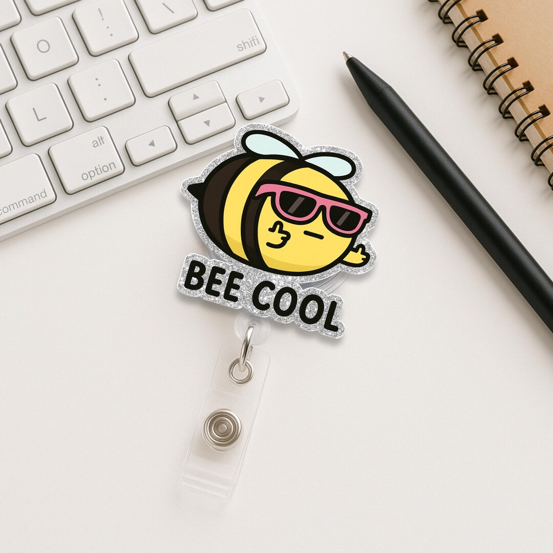 Bee Badge Reel: Retractable ID Holder, Teacher Gift - Etsy