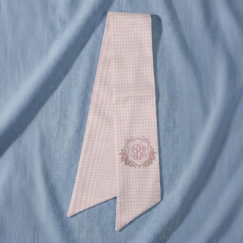 Personalized Pink Gingham Door Sash: Baby Girl Nursery Decor Rocking ...
