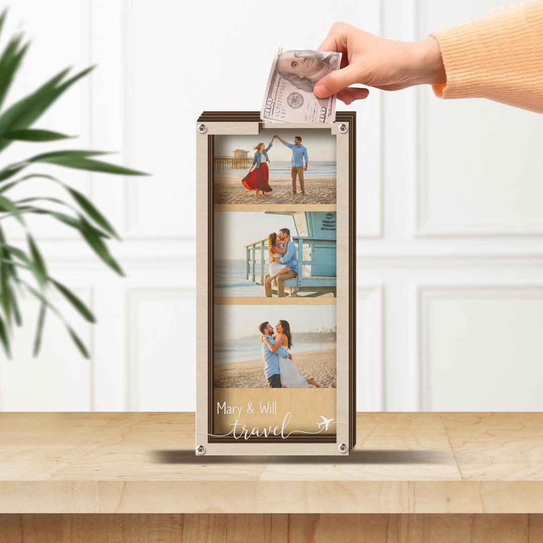 Personalized Photo Travel Fund: Custom Couple Picture Piggy Bank - Etsy