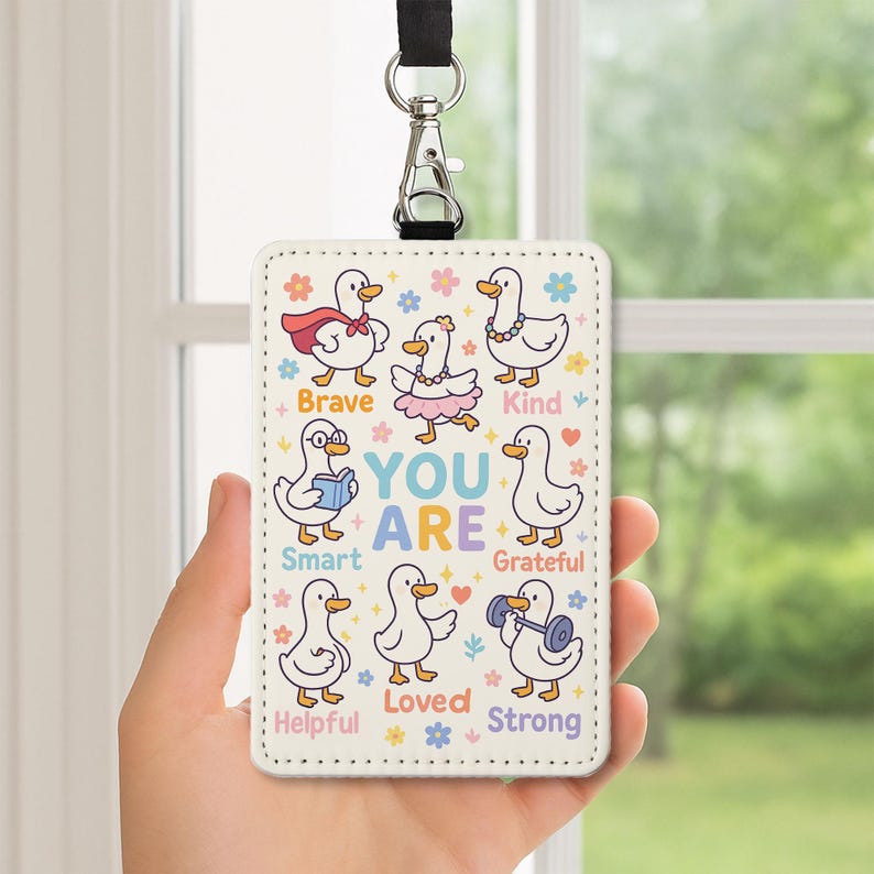Silly Goose Teacher Lanyard: Positive Affirmation ID Badge Holder - Etsy