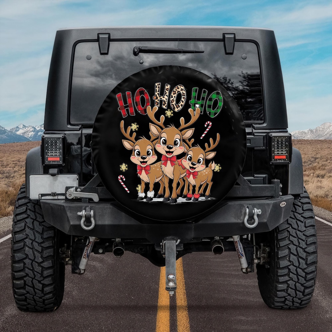 Christmas Reindeer Family Spare Tire Cover: Holiday SUV, Jeep, RV ...