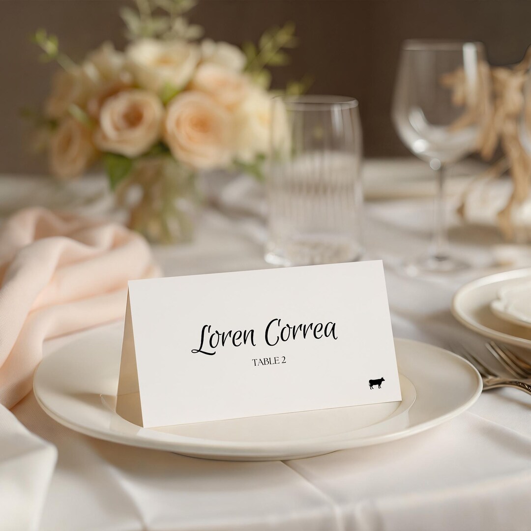 Personalized Wedding Place Cards: Custom Table Name Cards - Etsy