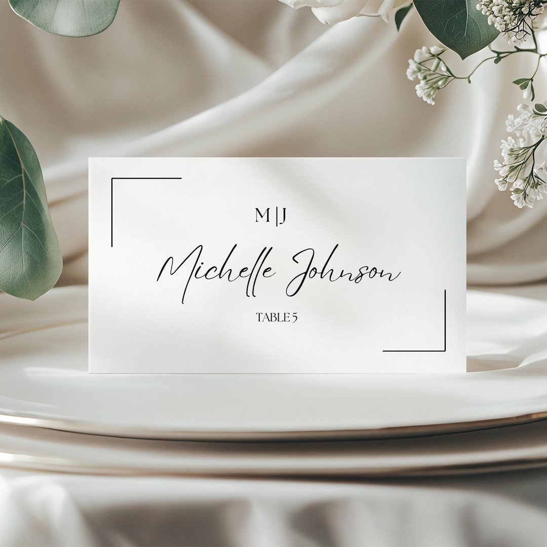 Custom Printed Wedding Place Cards Personalized Table Name Cards for ...