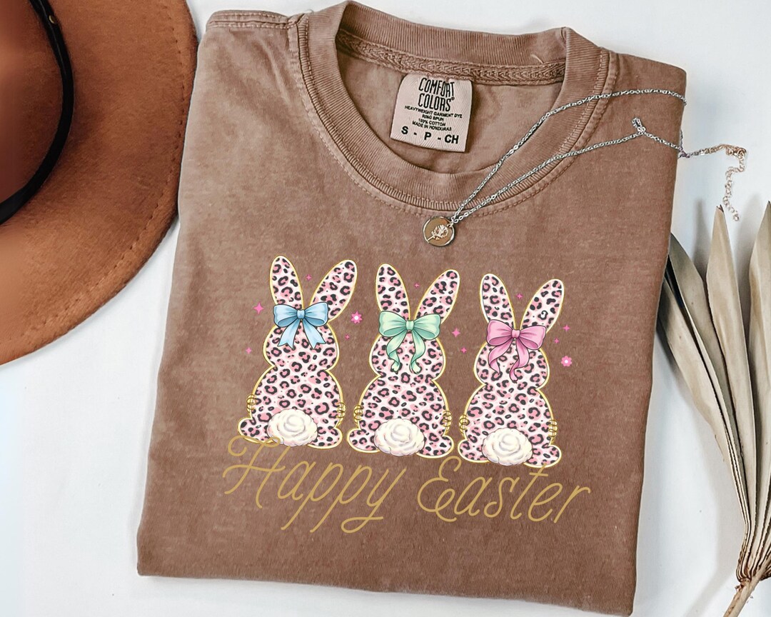 Cheetah Print Bunnies Easter Shirt | Trendy Easter Tee | Cute Bunnies ...