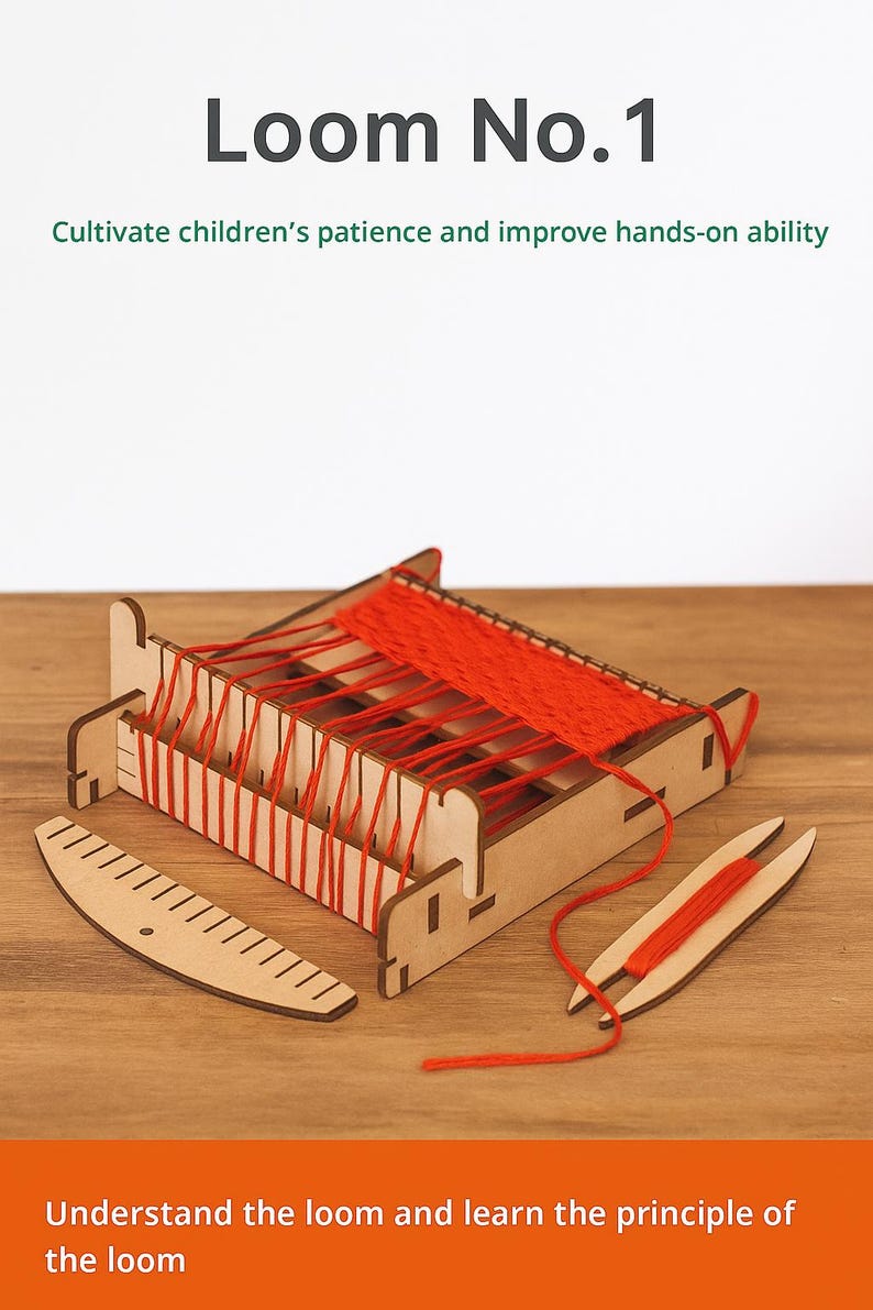 Mini Weaving Loom Kit for Beginners, DIY Wooden Weaving Frame With Yarn ...