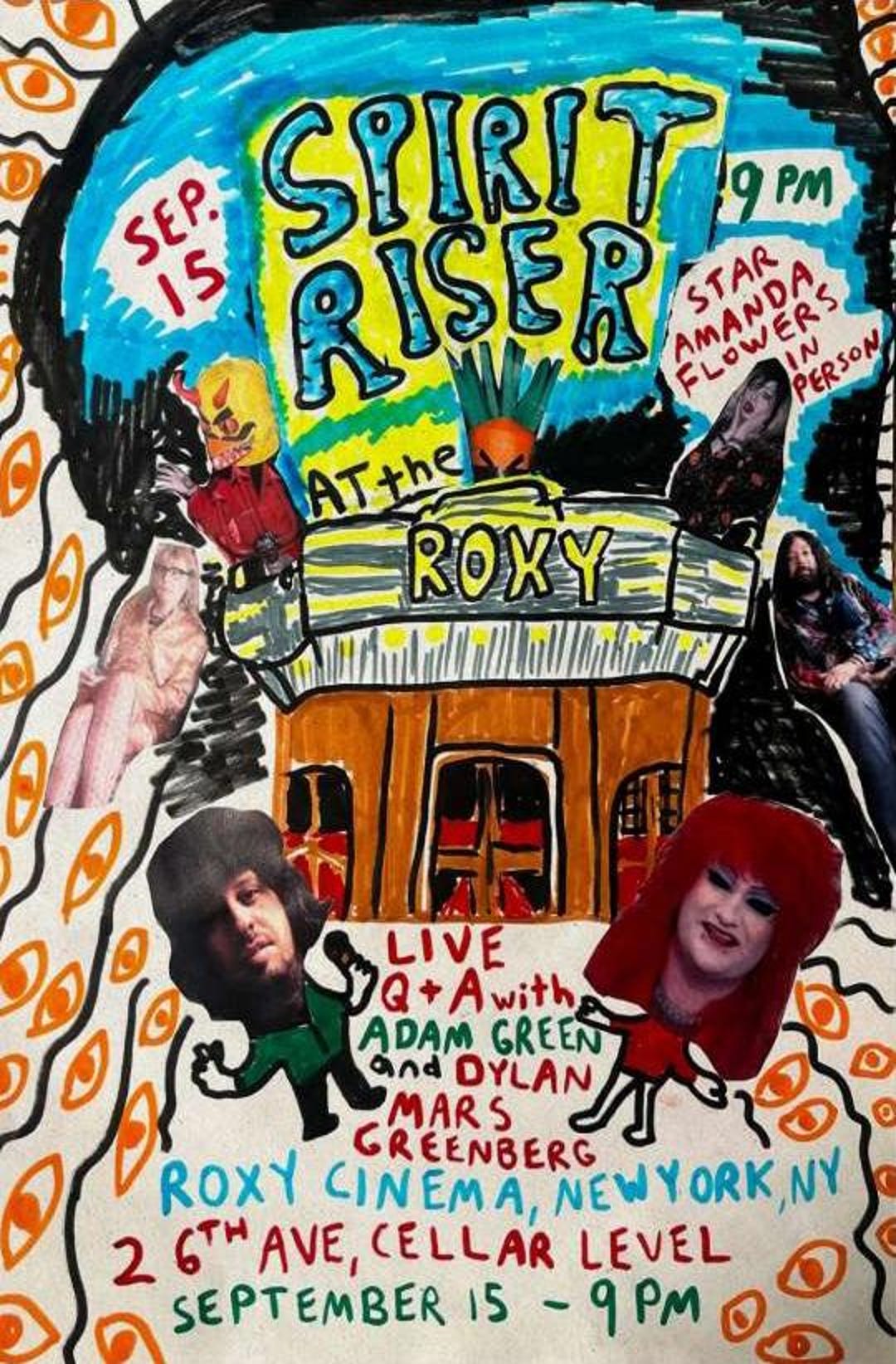 Spirit Riser 2025 Poster Roxy Cinema New York Sept 15 Adam Green ...