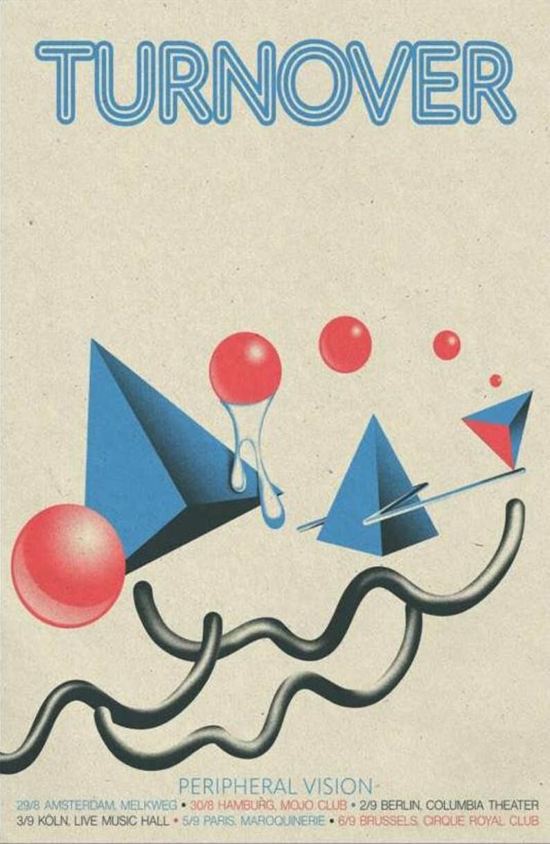 Turnover 2025 Poster Peripheral Vision Tour Europe Amsterdam Paris ...