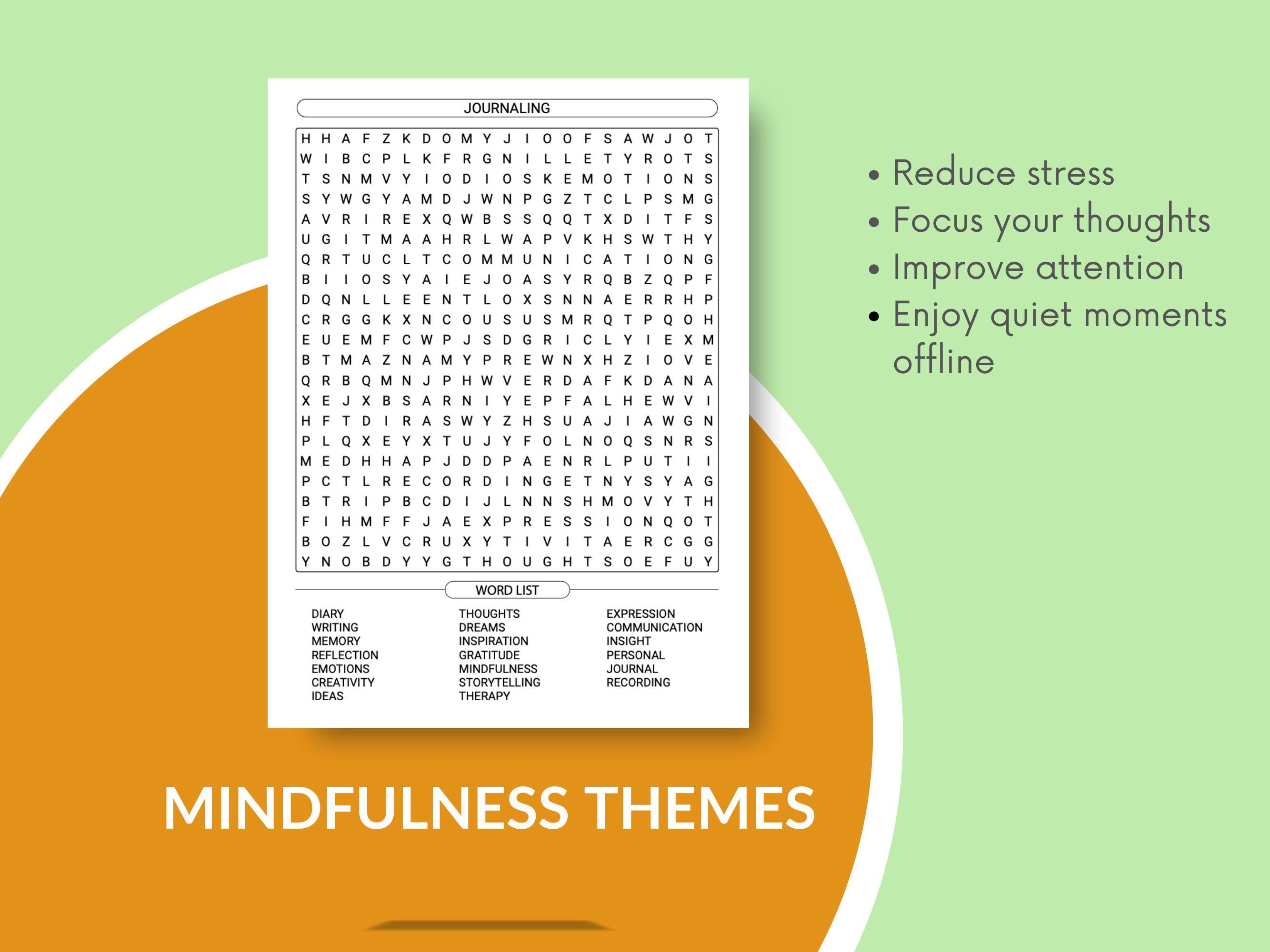 100 Mindfulness Word Search Puzzles: Relaxing Brain Games (PDF Download ...