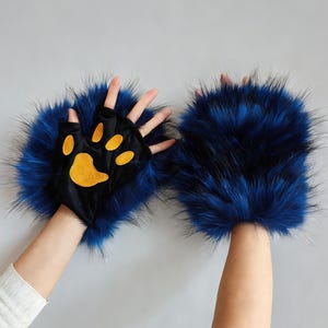 Galaxy Cat Therian Mask Paws Tail Set – Handmade Faux Fur Animal Mask ...
