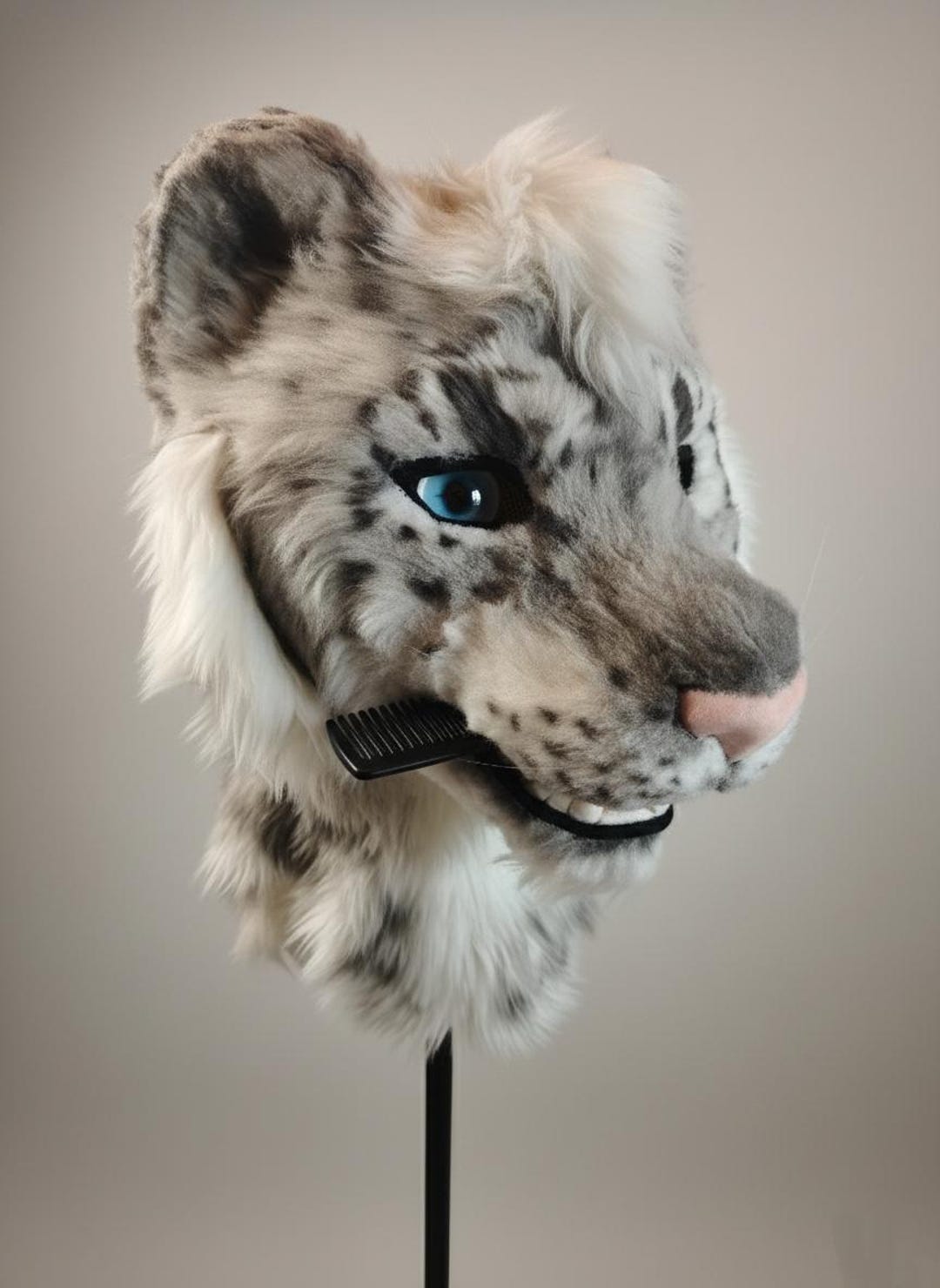 Realistic Snow Leopard Fursuit Head – Semi-realistic Furry Head Mask ...