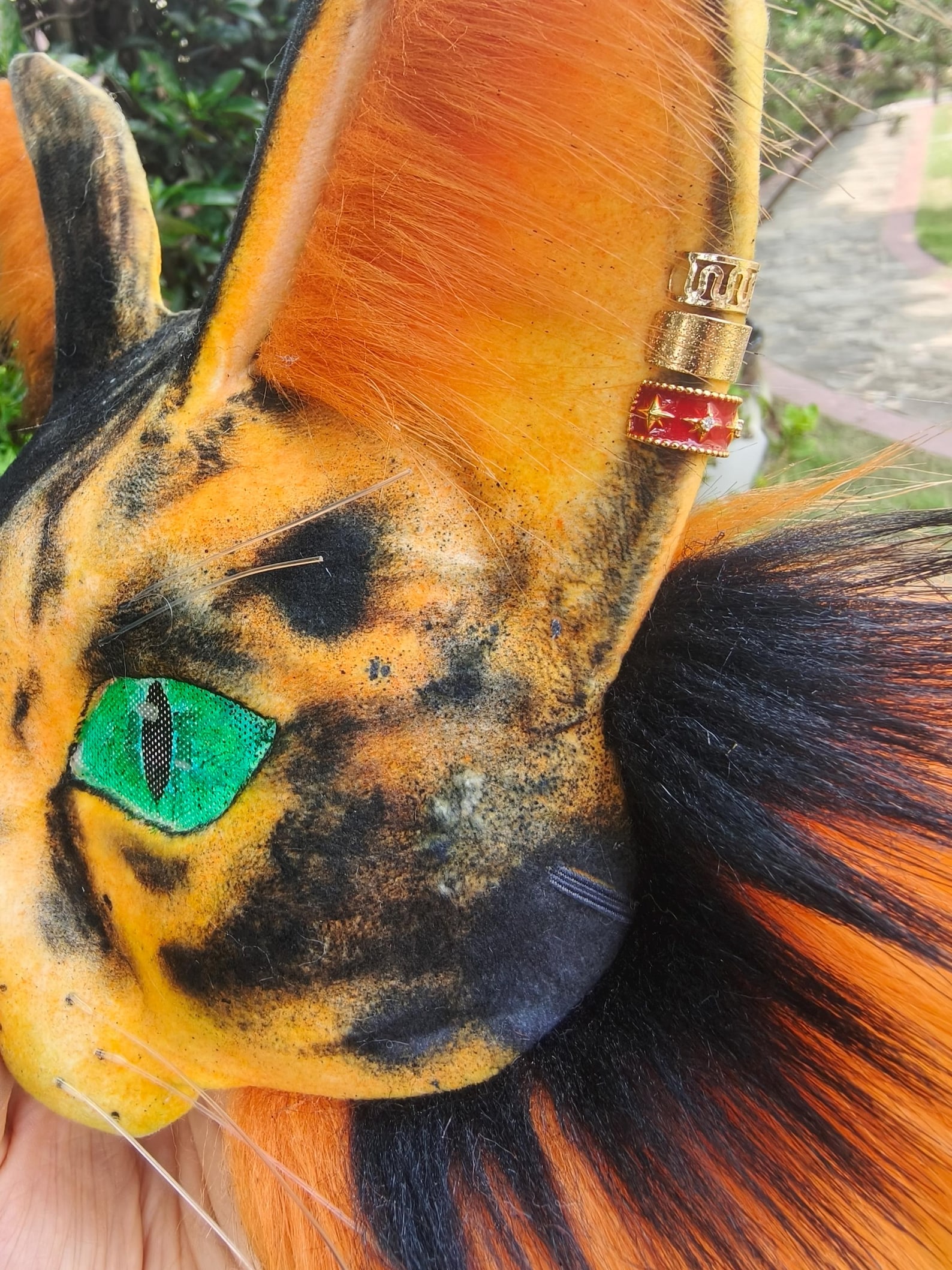 Tortoiseshell Tortie Cat Mask Tail Set | Handmade Faux Fur Therian Mask ...
