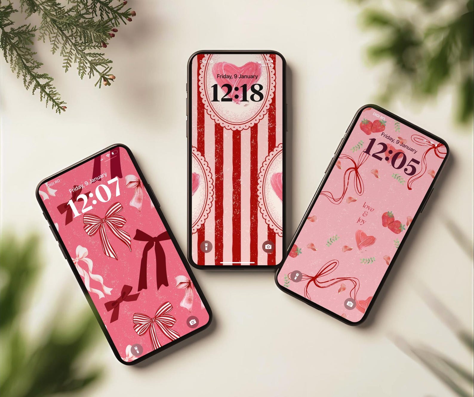 Coquette Mobile Wallpapers, Vintage Hearts & Bows Lock Screen, Ios ...