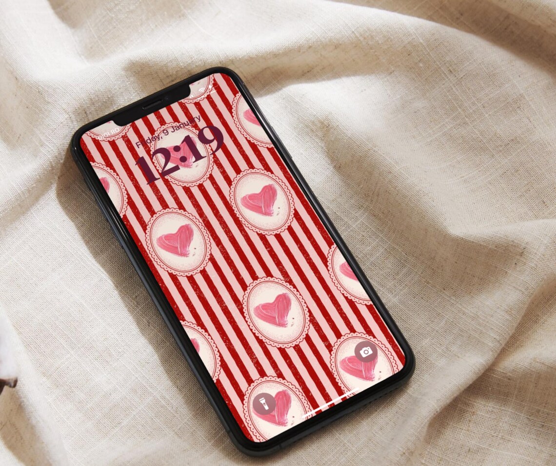 Coquette Mobile Wallpapers, Vintage Hearts & Bows Lock Screen, Ios ...