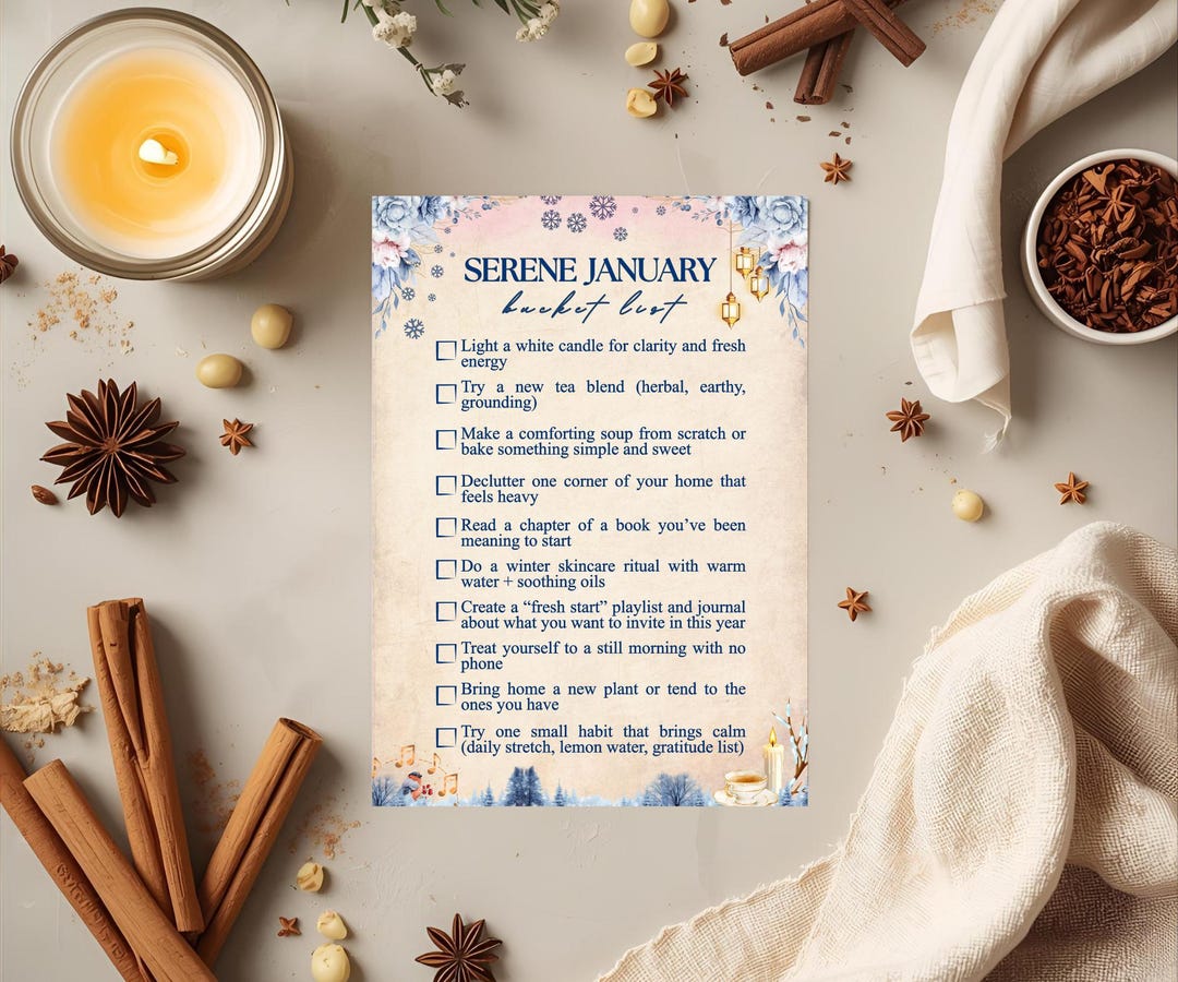 January Bucket List: Printable To-do Wishlist With Checkboxes, New Year ...
