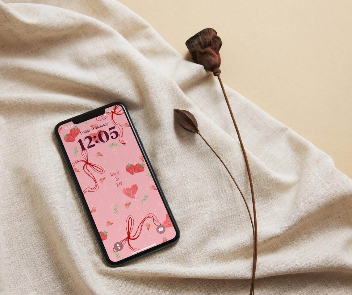 Coquette Mobile Wallpapers, Vintage Hearts & Bows Lock Screen, Ios ...