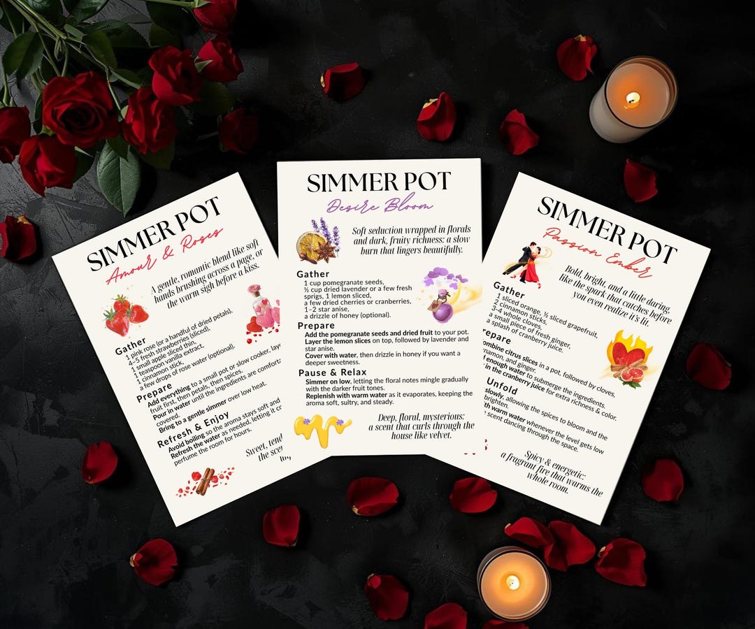 Valentine's Day Simmer Pots - Printable Recipe Cards for Crockpot, Slow ...