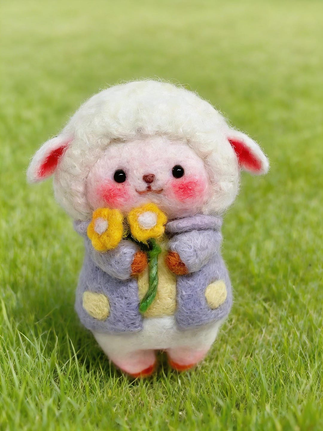Wool Felt Little Sheep | Fluffy Bouquet Decoration, Valentine's Day ...