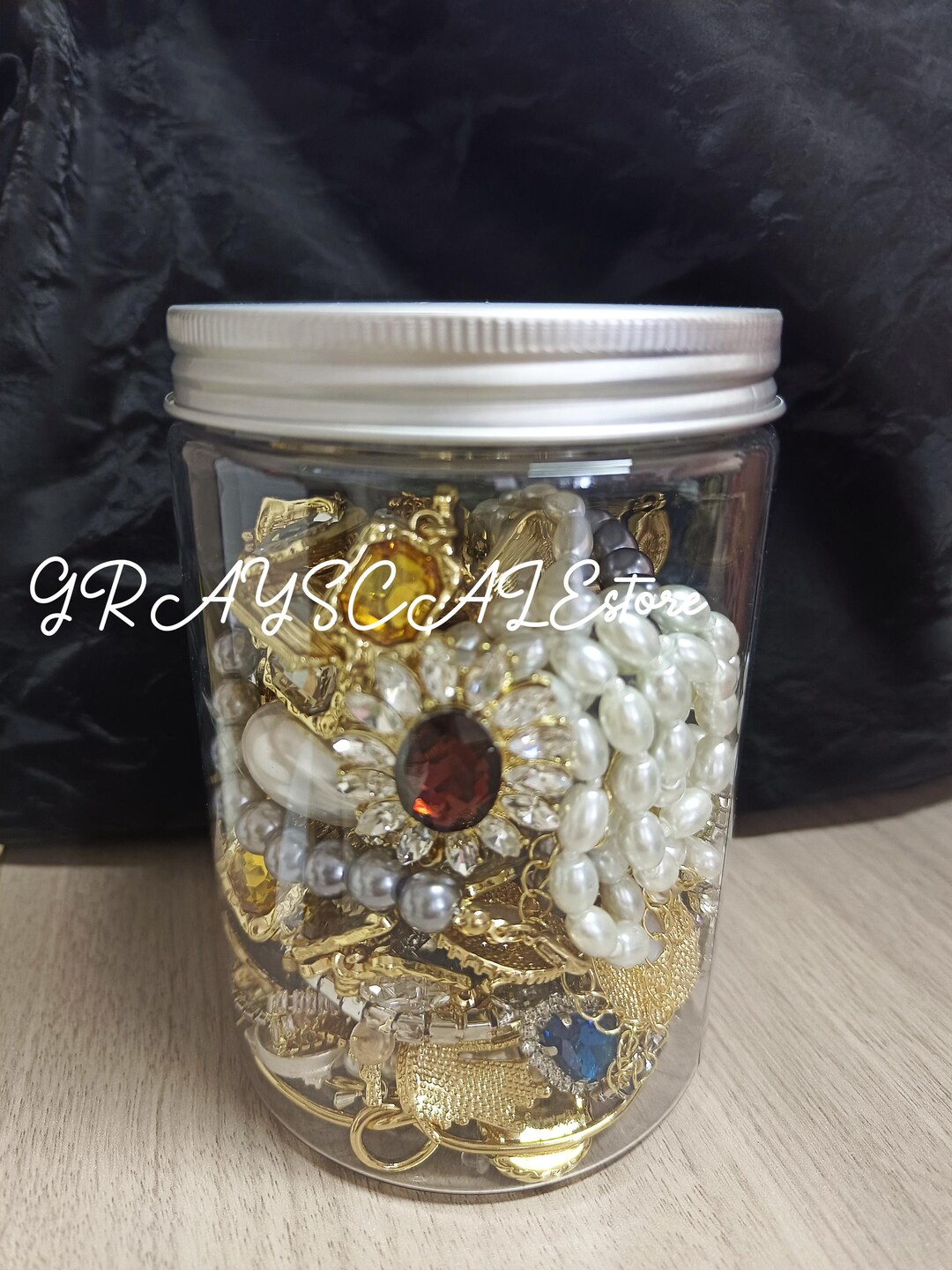 Mysterious Jewelry Jars, Vintage Gold Jar, Vintage Necklaces, Bracelets ...