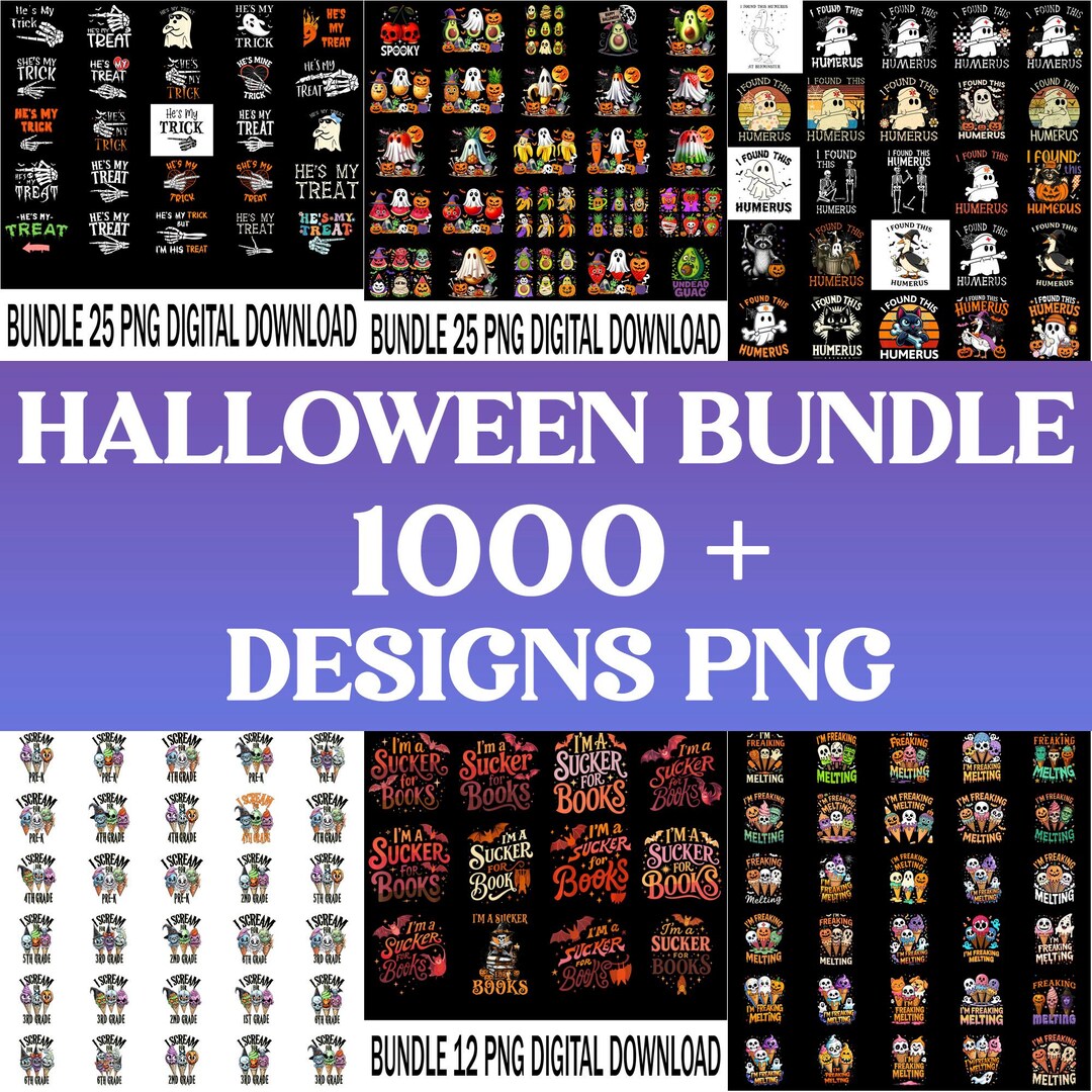 1000+ Halloween MEGA Bundle PNG, Fall and Thanksgiving Clipart Pack ...