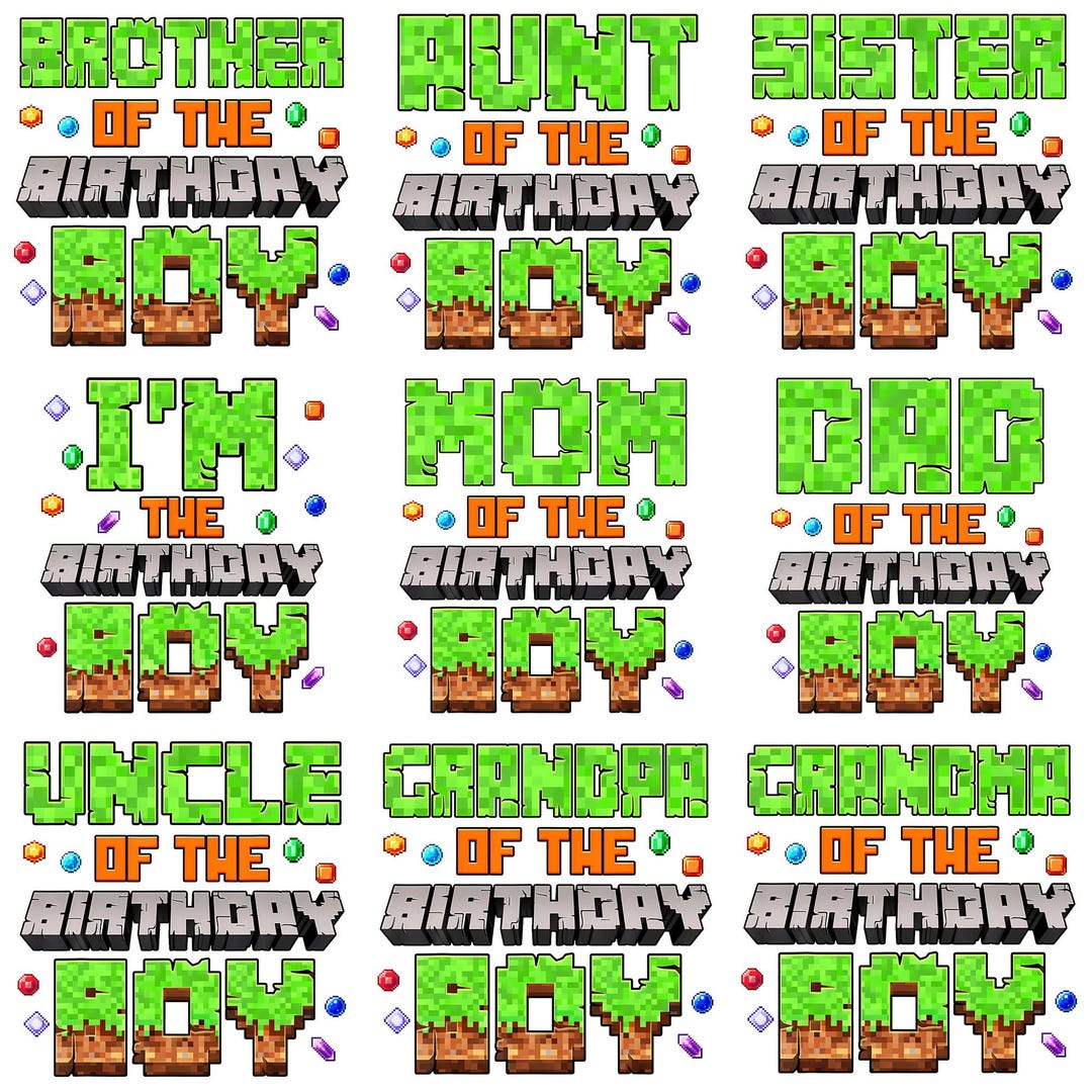 The Birthday Boy Pixel Gaming PNG, Video Game Party Clipart for Kids ...