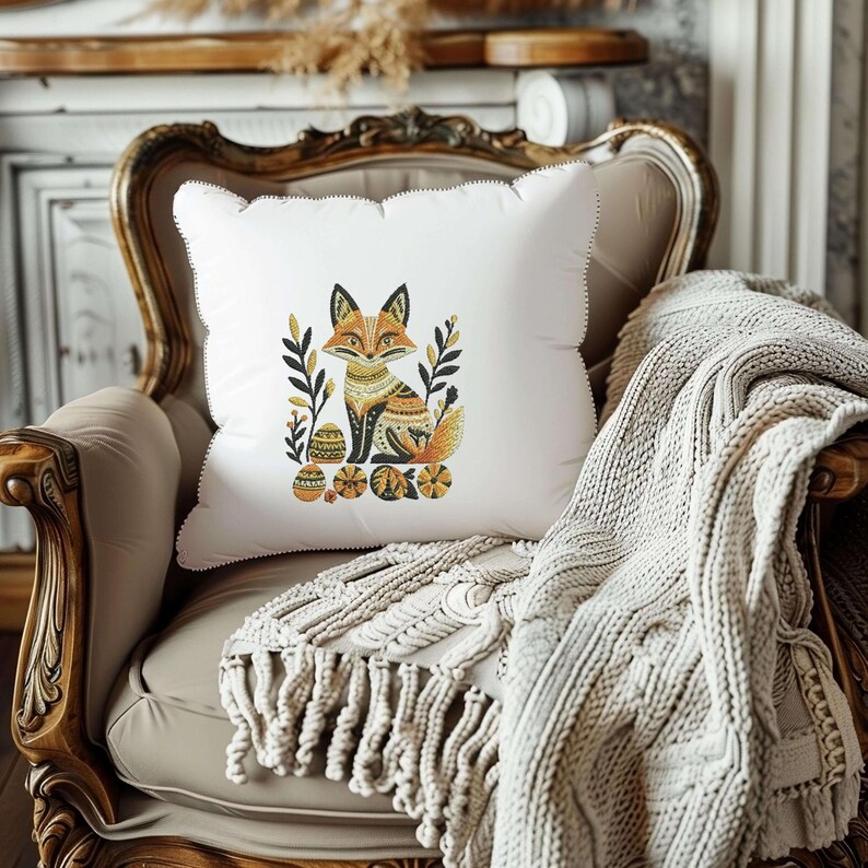 Floral Fox Embroidery Machine Design Bundle Cute Fox Embroidery Design ...