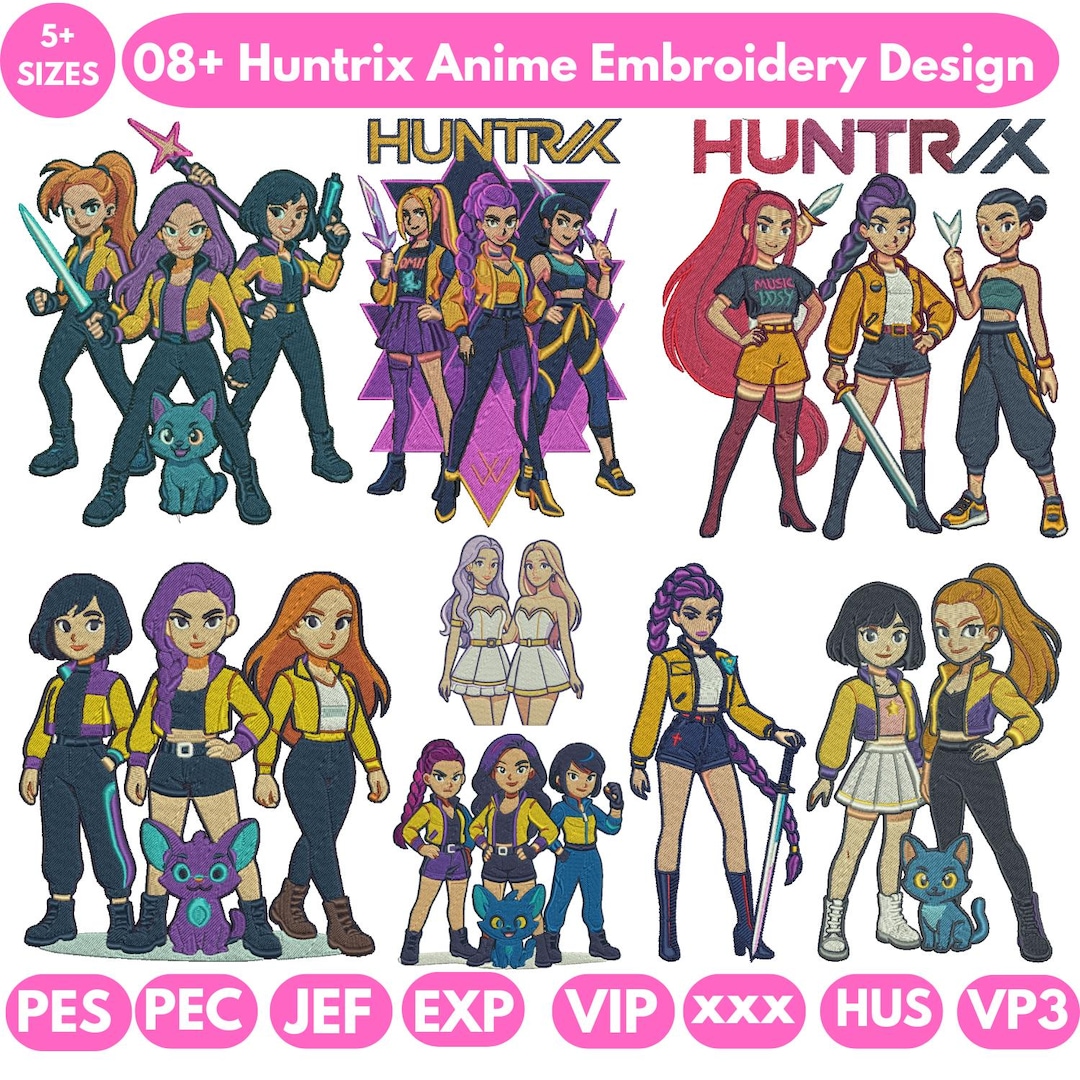 Huntrix Girl Machine Embroidery Design Huntrix Kpop Idol Embroidery ...