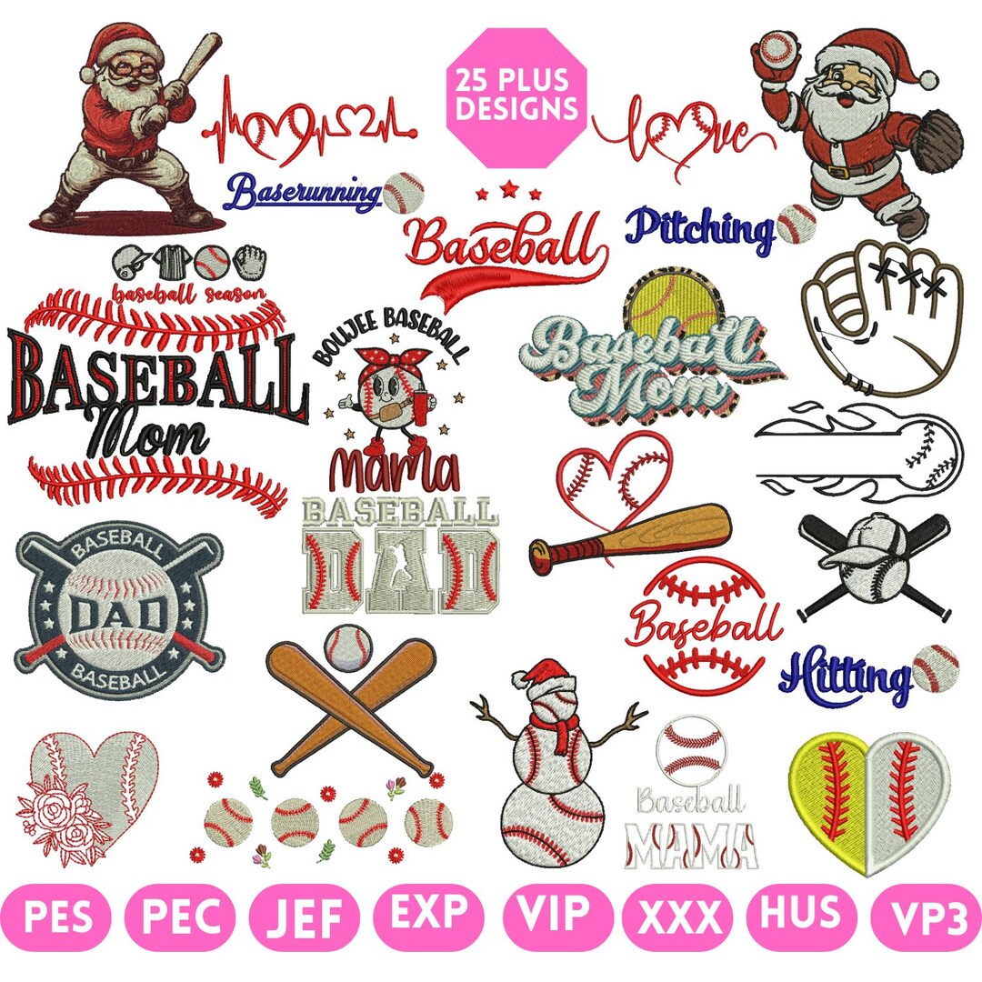 Baseball Machine Embroidery Designs Bundle Mini Baseball Embroidery ...