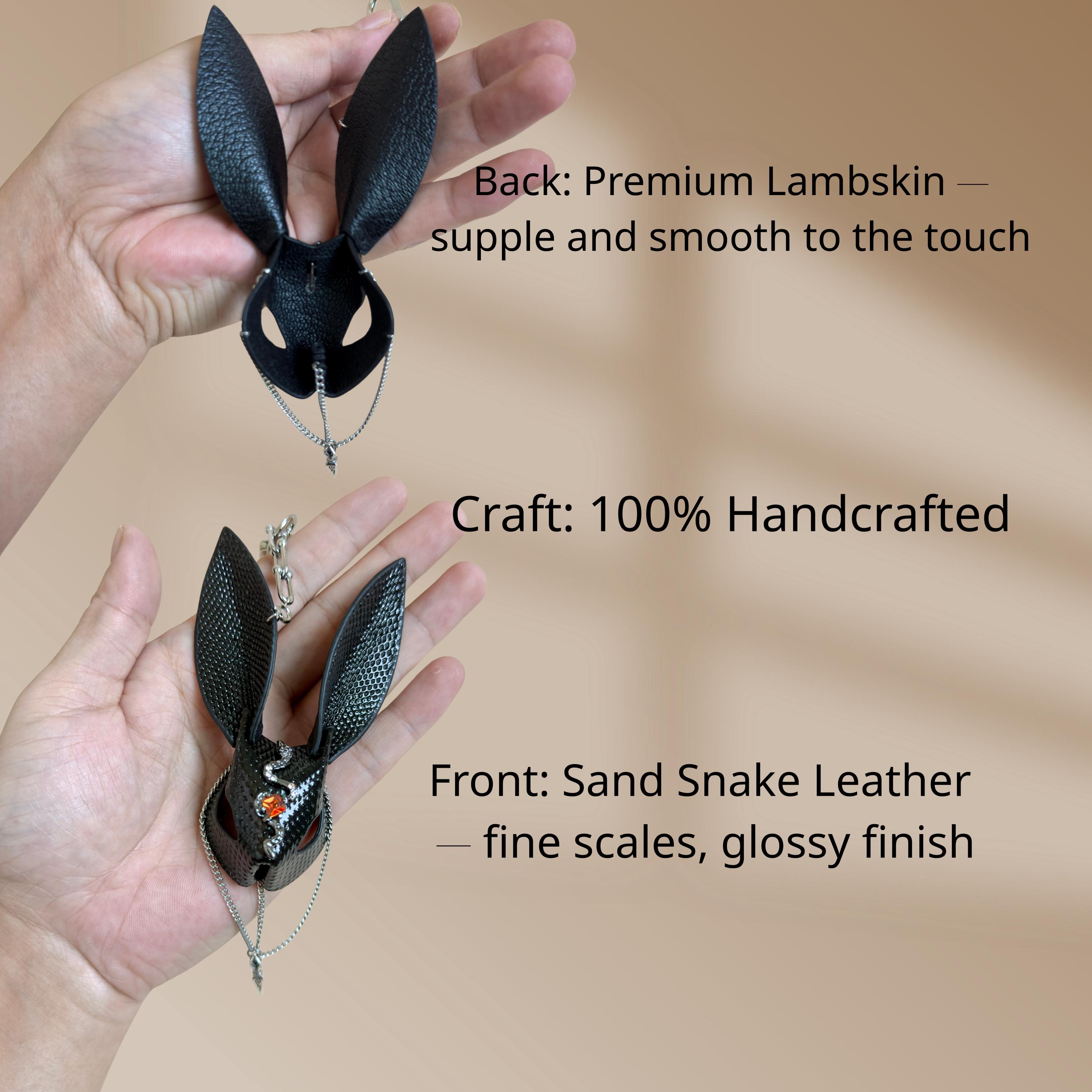 Handmade Sand Snake Leather Bunny Bag Charm: Lambskin Accent - Etsy