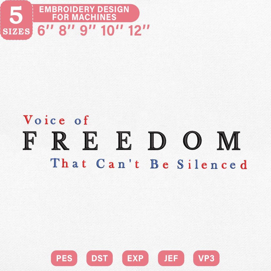 Charlie Kirk Freedom Quote Embroidery Design, Voice of Freedom ...