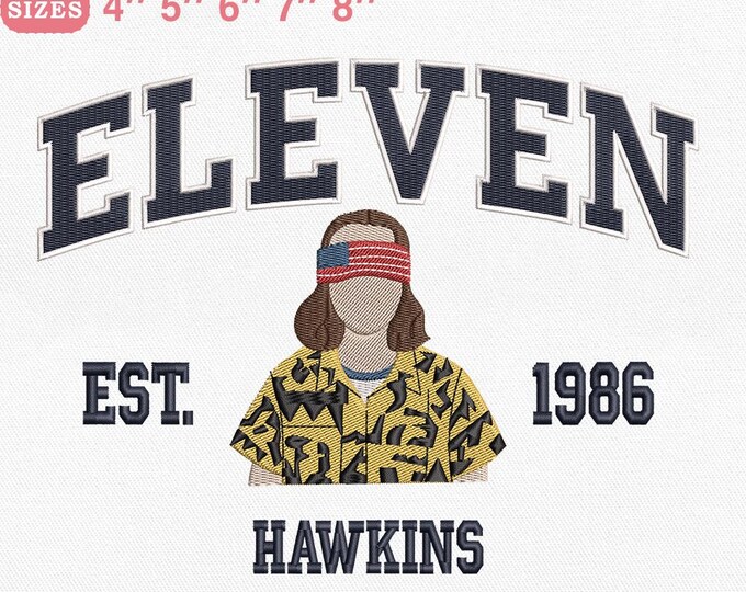Eleven Stranger Inspired Embroidery Files, Hawkins Characters ...