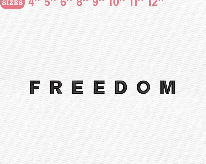 Freedom Text Embroidery Design, Multiple Sizes (instant Download) - Etsy