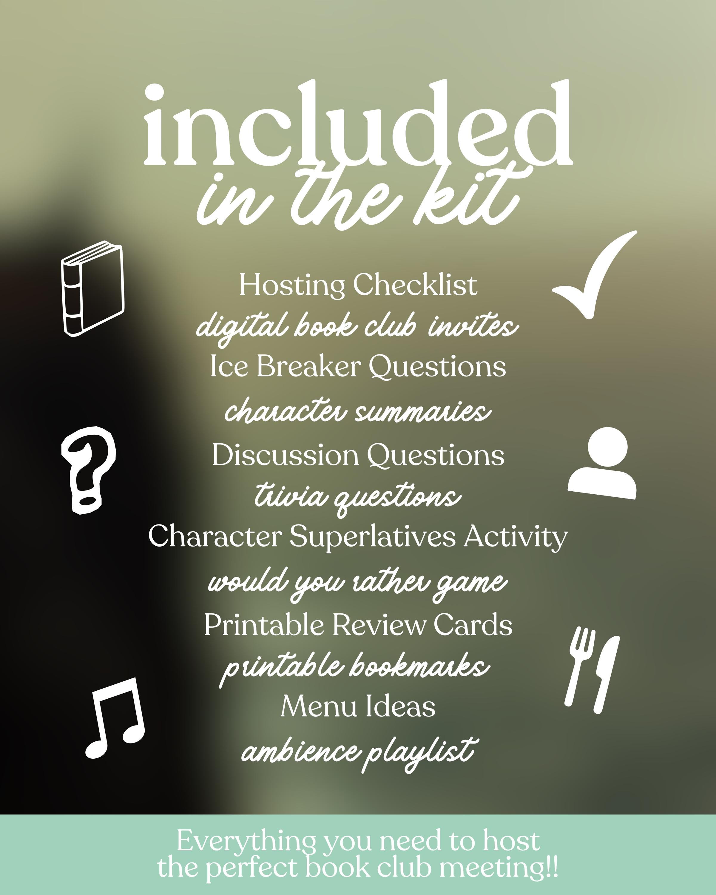 Isola Book Club Hosting Kit || Printable Discussion Questions Meeting ...