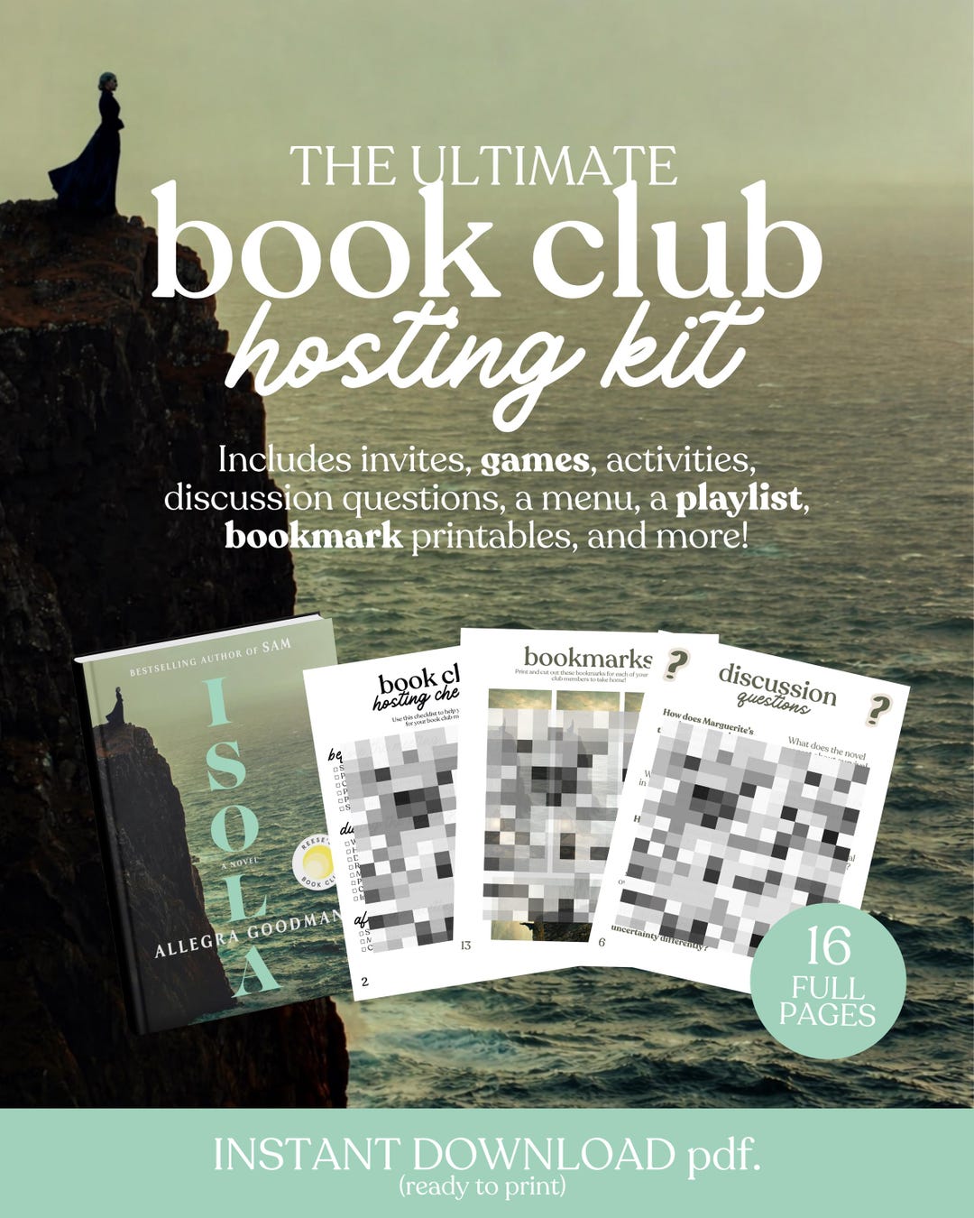 Isola Book Club Hosting Kit || Printable Discussion Questions Meeting ...