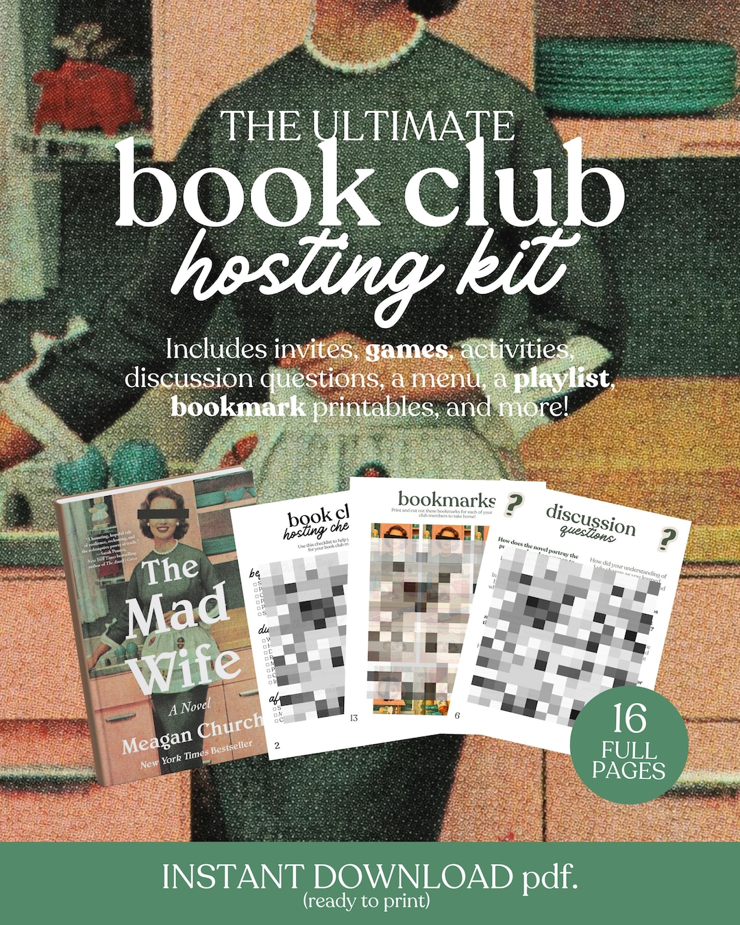 The Mad Wife Book Club Hosting Kit || Printable Discussion Questions ...