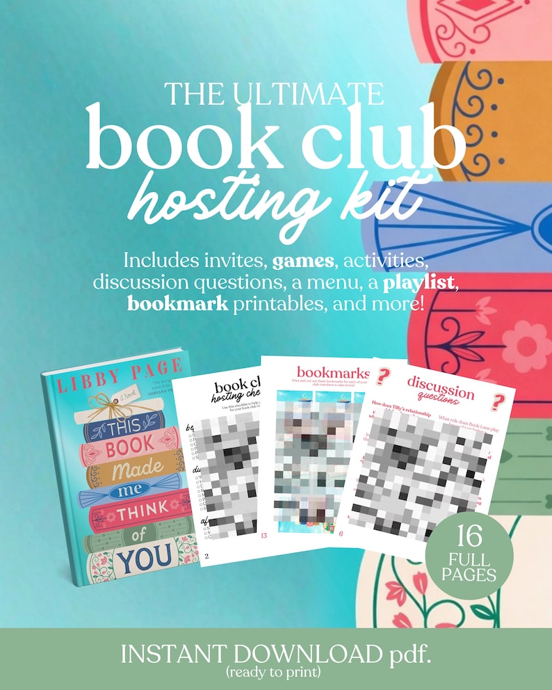 This Book Made Me Think of You Book Club Hosting Kit || Printable ...