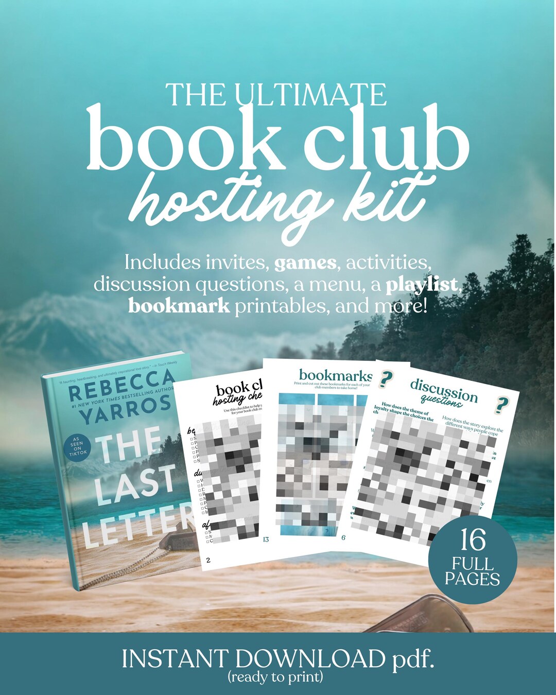 The Last Letter Book Club Hosting Kit || Printable Discussion Questions ...