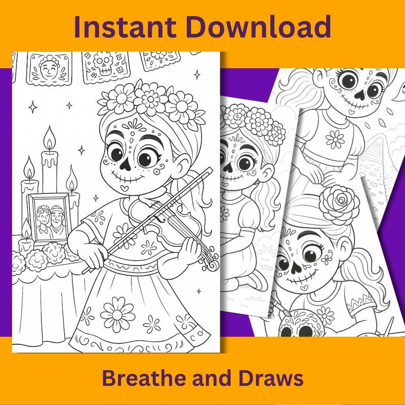 Día De Los Muertos Coloring Pages – Sugar Skulls Art (instant Download ...