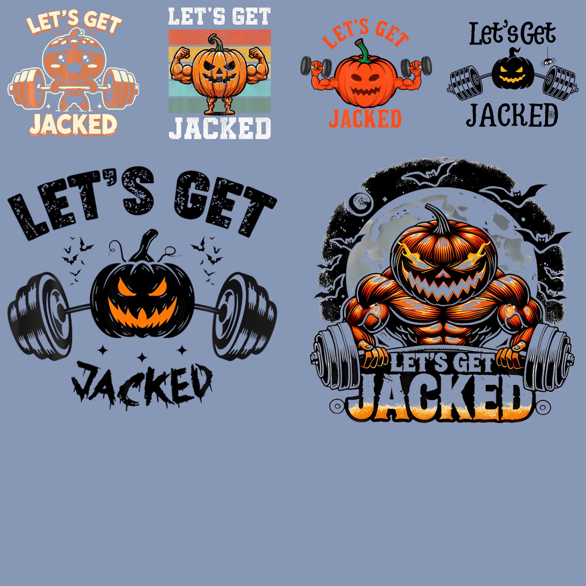 Let’s Get Jacked PNG, Funny Halloween Gym Pumpkin Weightlifting Clipart ...