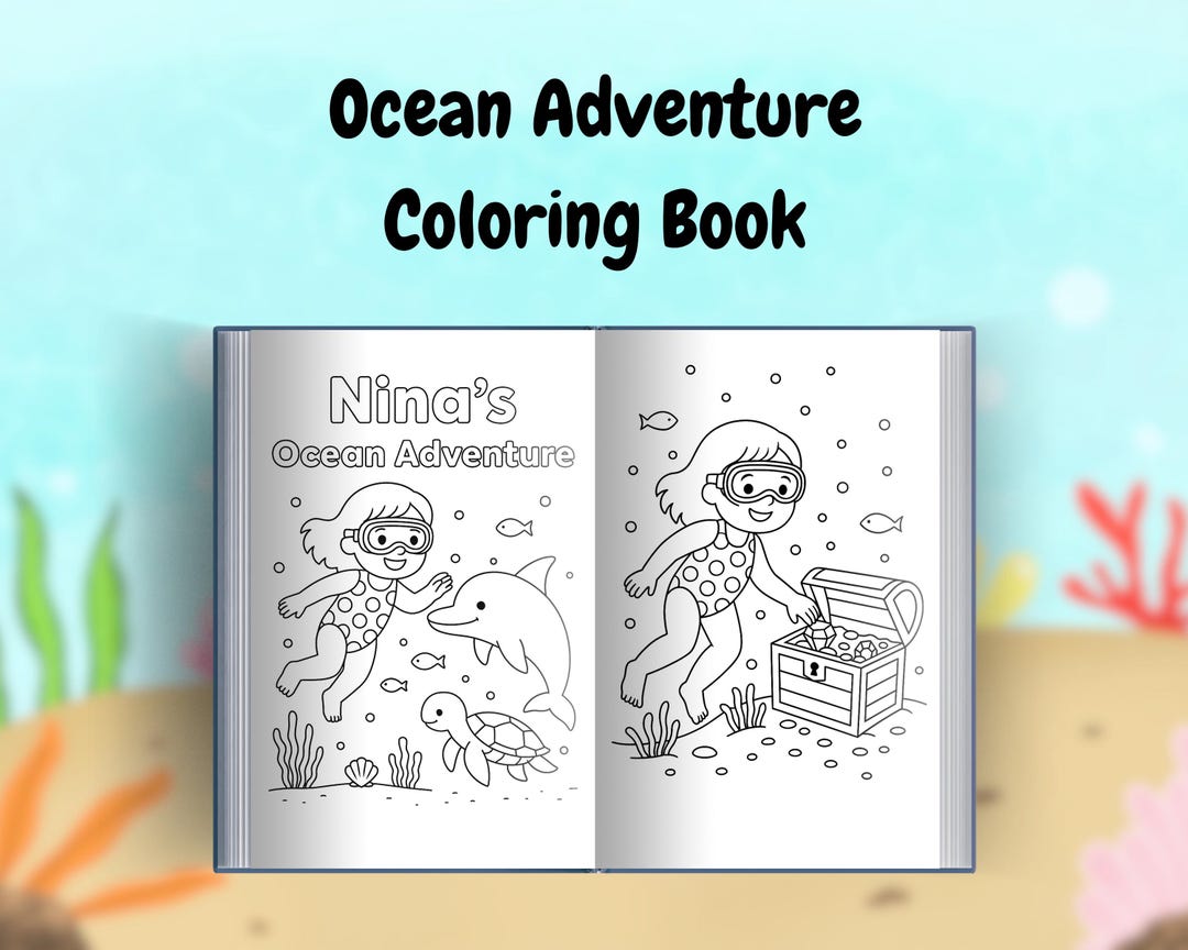 Nina’s Ocean Adventure Coloring Book, Printable Ocean Coloring Pages ...