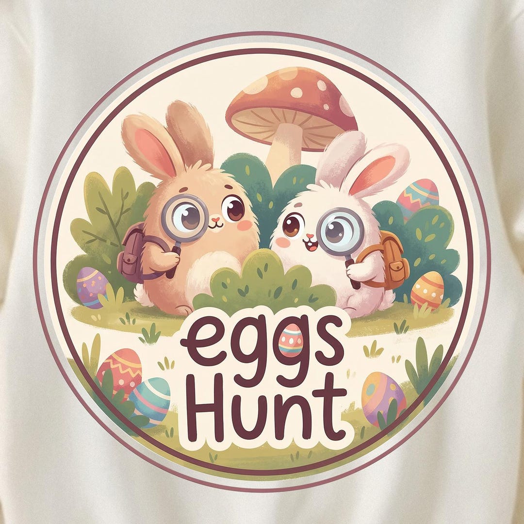Easter Egg Hunt Bunny PNG, Cute Easter Rabbits Clipart, Kids Spring ...
